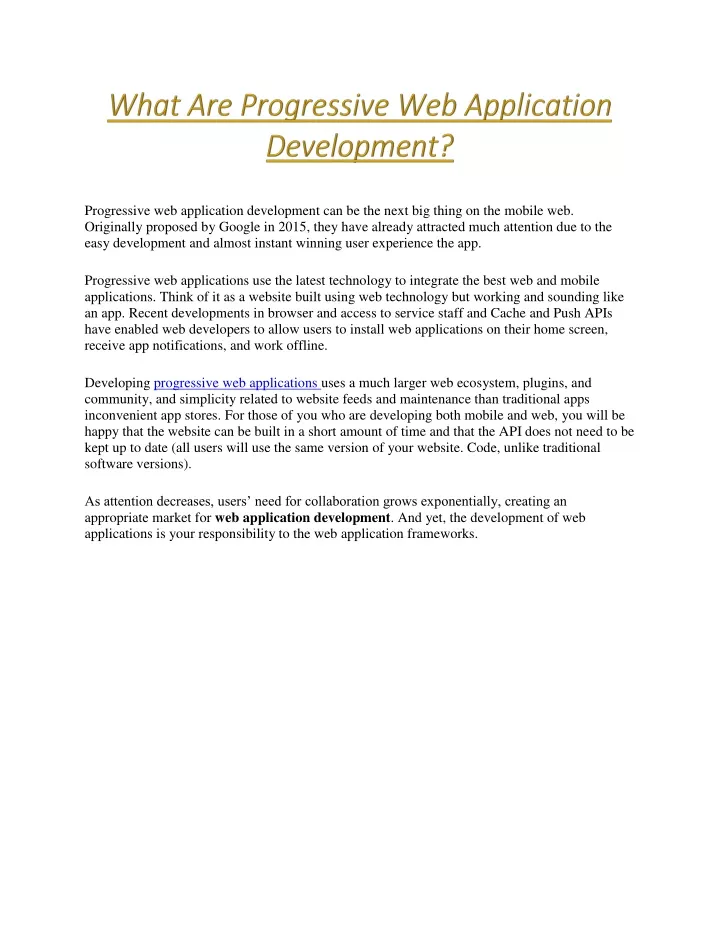 PPT - What Are Progressive Web Application Development PowerPoint Presentation - ID:11453235