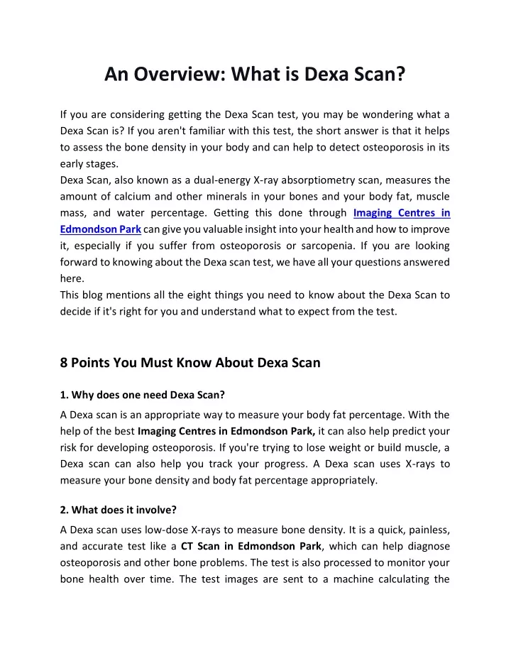 PPT - An Overview: What is Dexa Scan? PowerPoint Presentation, free ...