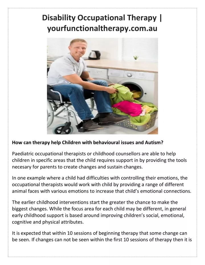 PPT - Disability Occupational Therapy | yourfunctionaltherapy.com.au ...