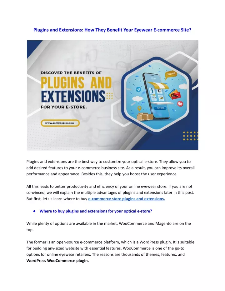 PPT - Plugins and Extensions How They Benefit Your Eyewear E-commerce ...