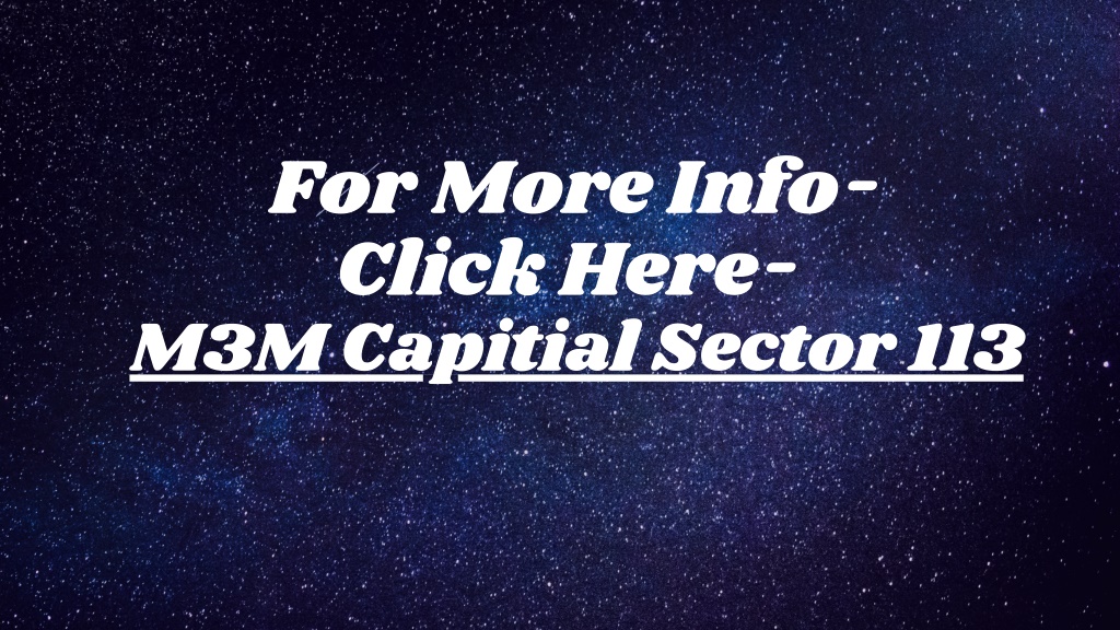 PPT - M3M Capital Sector 113 Dwarka Expressway, Gurugram - Brochure ...