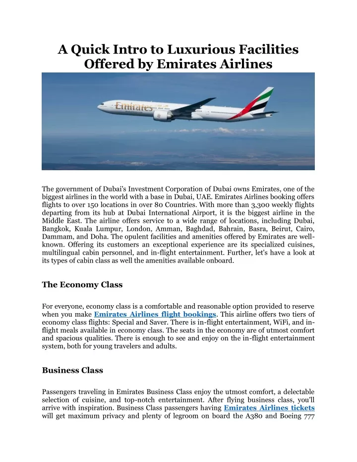 PPT - Emirates Airlines Flights Booking PowerPoint Presentation, free ...