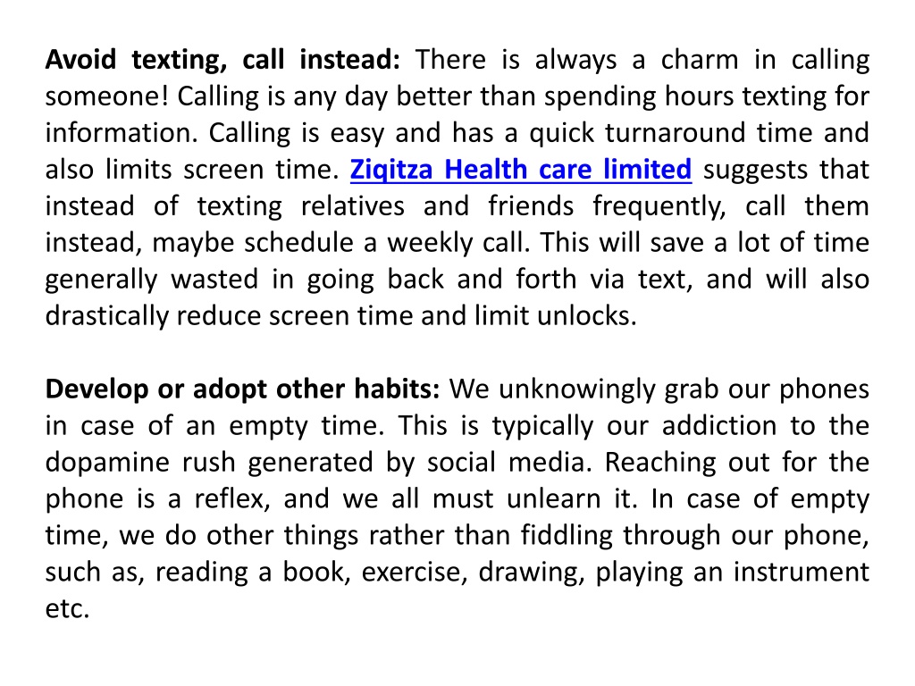 PPT - Ziqitza Healthcare - 5 Creative Ways To Reduce Screen Time ...