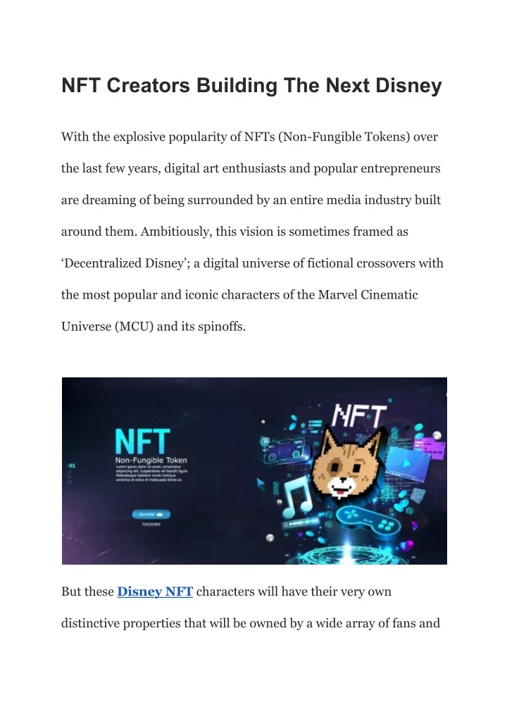 PPT - Disney NFT is rumored to be acquiring an NFT collection ...