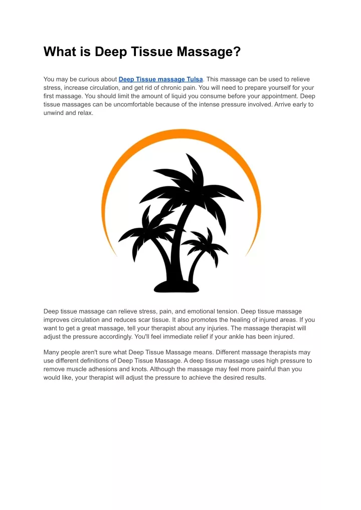 PPT - What is Deep Tissue Massage PowerPoint Presentation, free ...