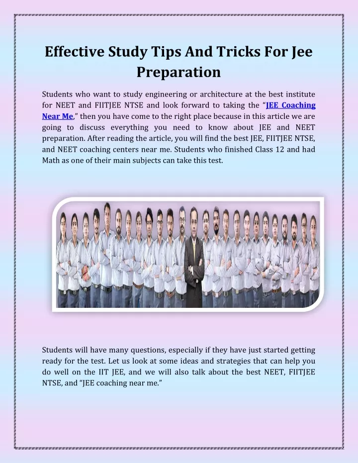 PPT - Effective Study Tips And Tricks For Jee Preparation PowerPoint ...