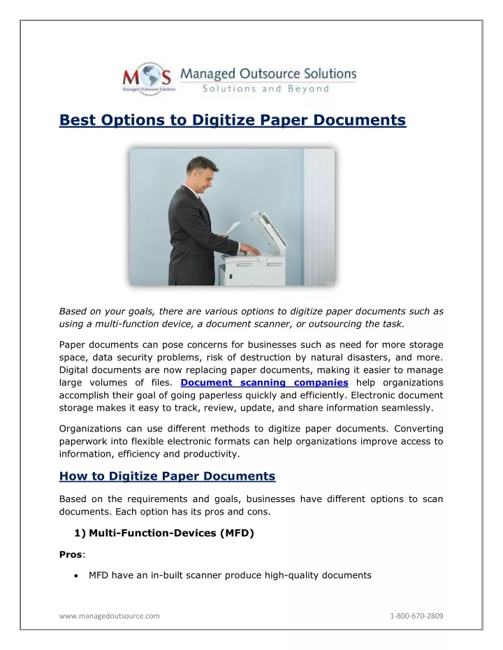 PPT - Best Options to Digitize Paper Documents PowerPoint Presentation ...
