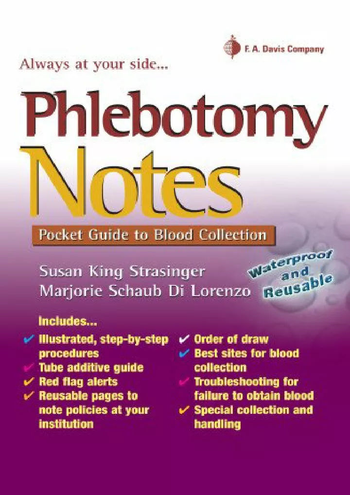 PPT - EBOOK Phlebotomy Notes Pocket Guide to Blood Collection Davis s ...