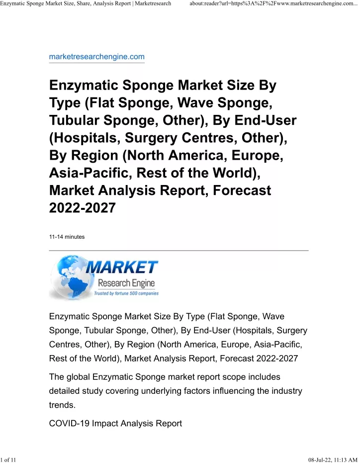 PPT - Enzymatic Sponge Market PowerPoint Presentation, free download ...