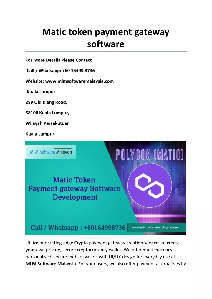 PPT - Matic token payment gateway software PowerPoint Presentation ...