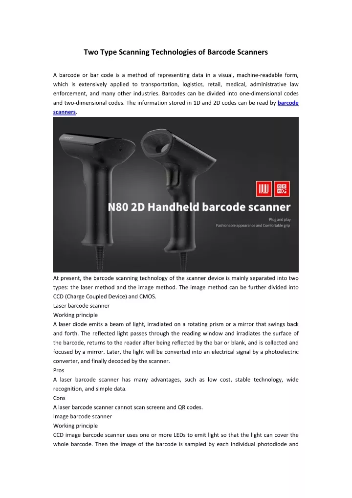 PPT - Two Type Scanning Technologies of Barcode Scanners PowerPoint ...