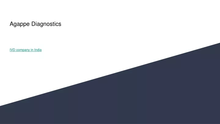 PPT - Agappe Diagnostics (2) PowerPoint Presentation, free download ...