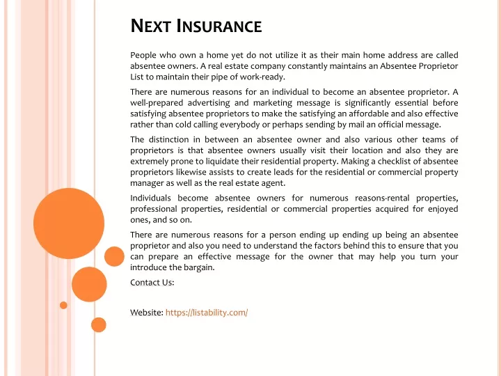 PPT - Next Insurance PowerPoint Presentation, free download - ID:11460529