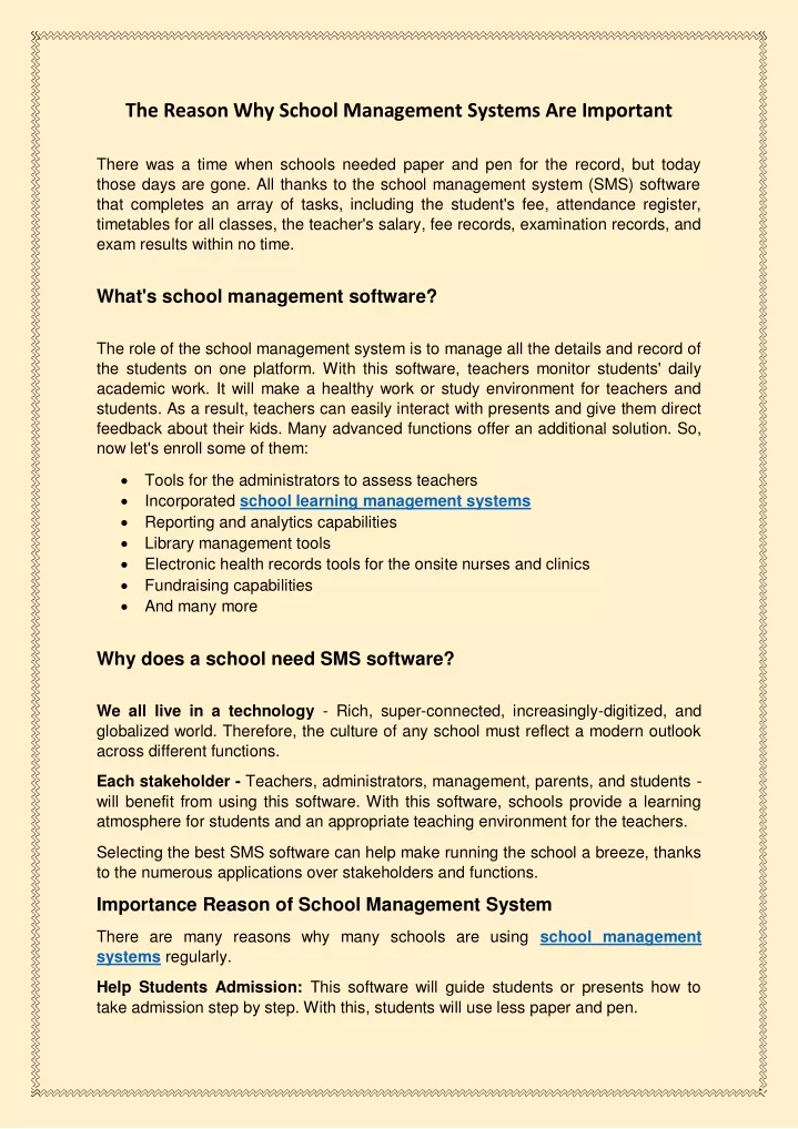 PPT - The Reason Why School Management Systems Are Important PowerPoint ...