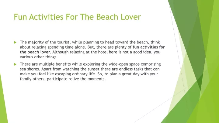 PPT - Fun Activities For The Beach Lover PowerPoint Presentation, free ...
