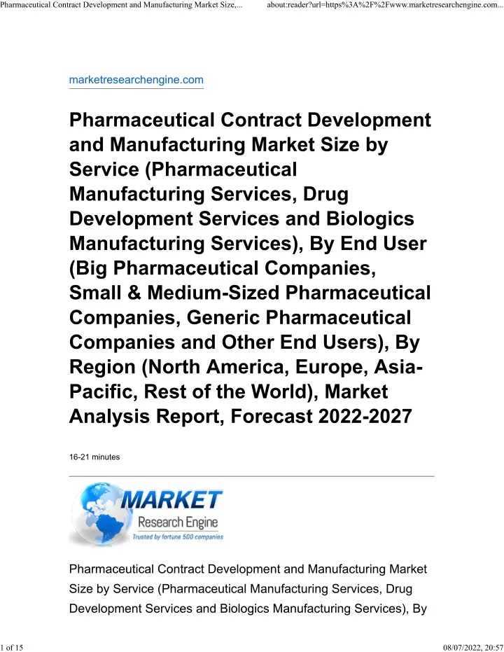 PPT - Pharmaceutical Contract Development and Manufacturing Market ...