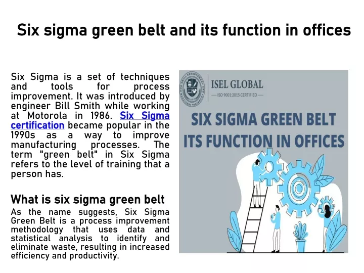 PPT - six sigma green belt and its function in offices PowerPoint ...