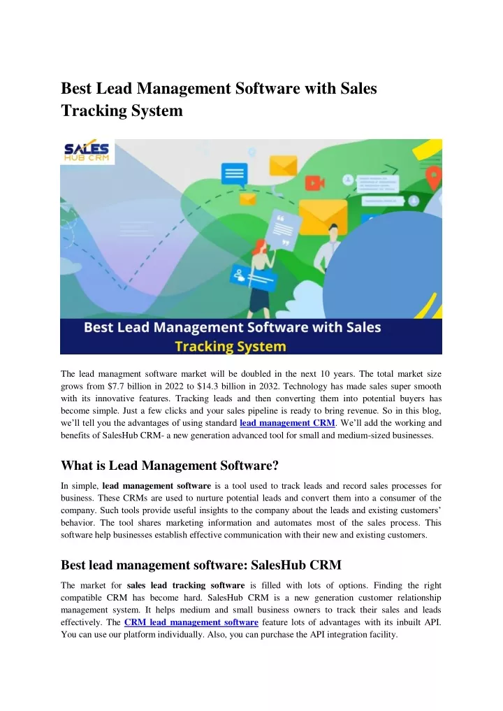 PPT - Best Lead Management Software with Sales Tracking System ...