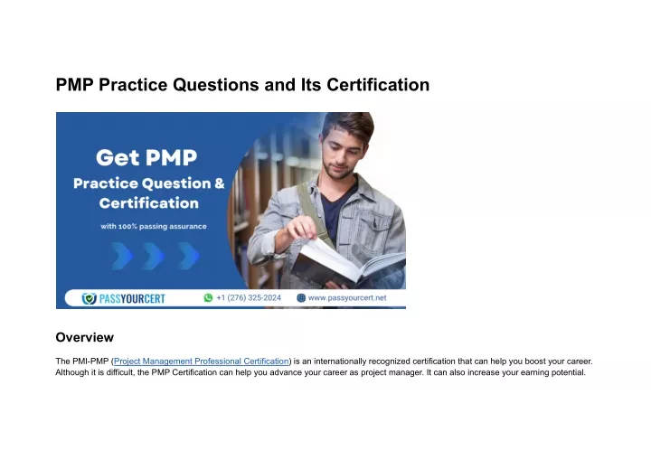 PPT - PMP Practice Questions and Its Certification PowerPoint ...
