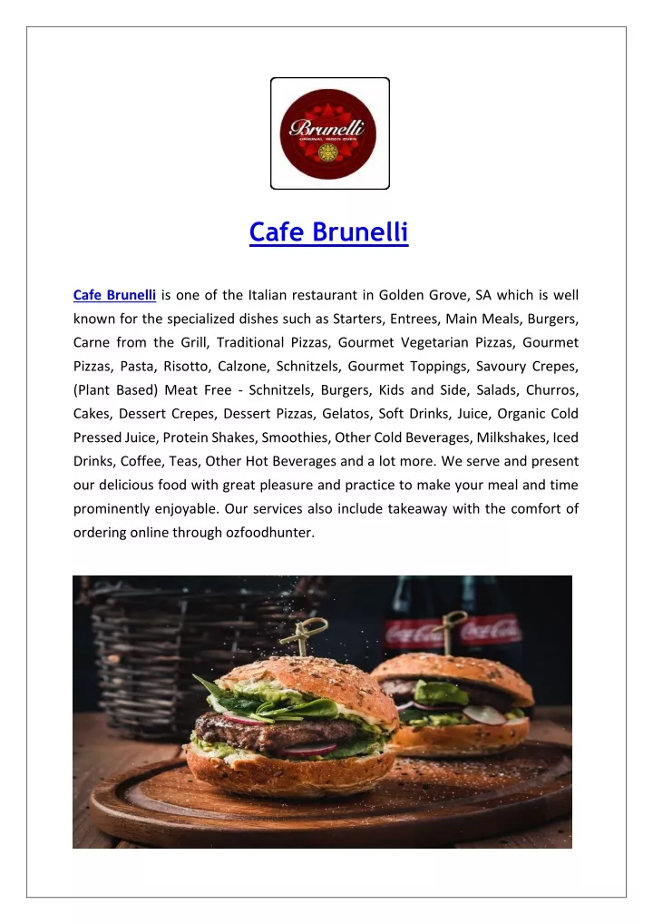 PPT - 5% Off - Cafe Brunelli Menu Golden Grove Takeaway, SA PowerPoint ...
