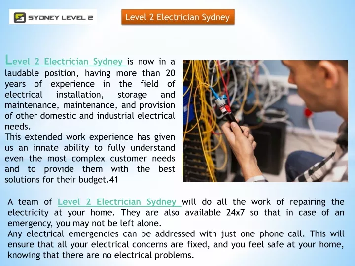 PPT - Level 2 Authorised Electrician PowerPoint Presentation, free ...