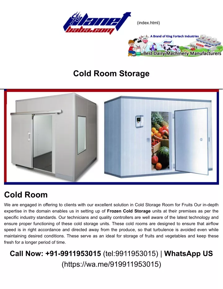 PPT - Cold Room Storage PowerPoint Presentation, free download - ID ...
