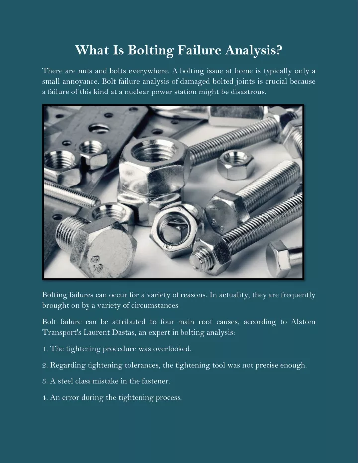 PPT - What Is Bolting Failure Analysis PowerPoint Presentation, free ...