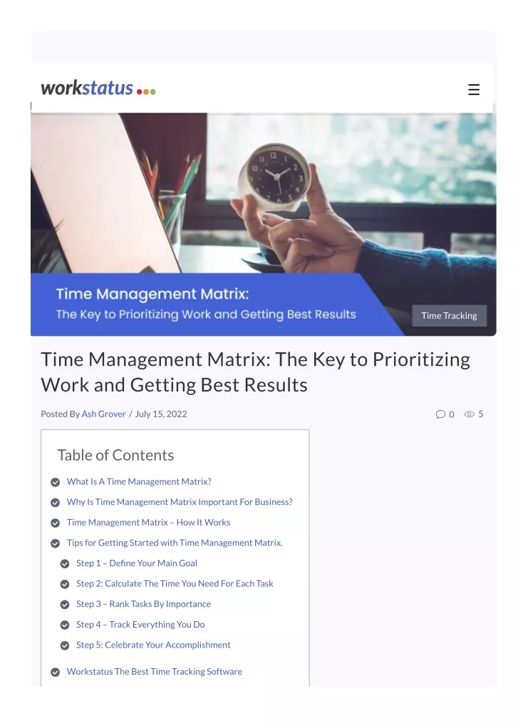PPT - Time Management Matrix- The Key to Prioritizing Work and Getting ...