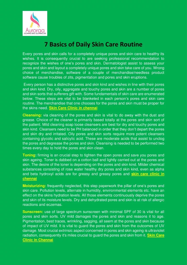 Ppt 7 Basics Of Daily Skin Care Routine Powerpoint Presentation Free Download Id11473544