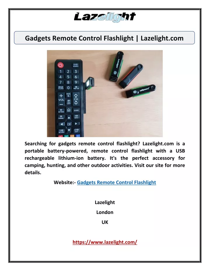 PPT - Gadgets Remote Control Flashlight | Lazelight.com PowerPoint ...