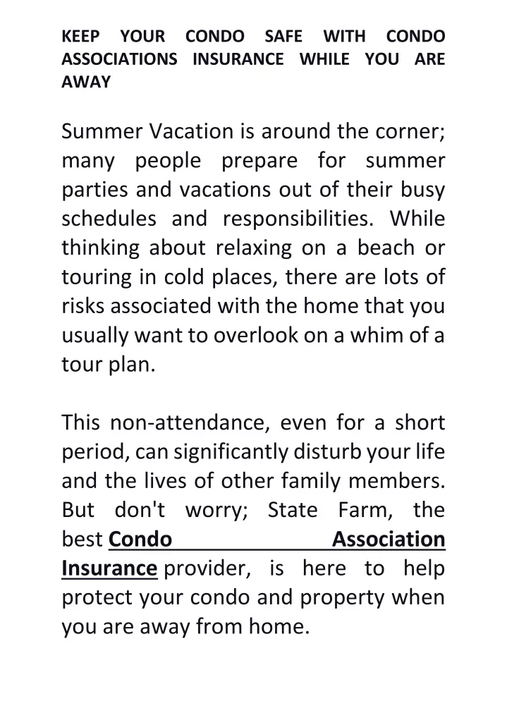 PPT - Keep Your Condo Safe With Condo Associations Insurance While You ...
