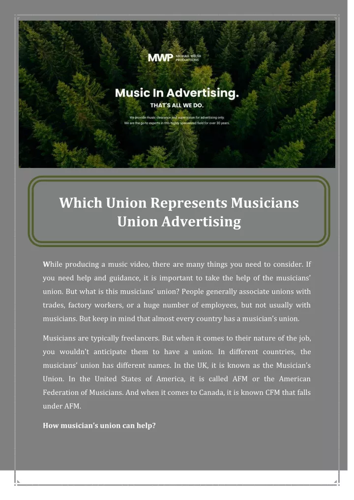 PPT - Which Union Represents Musicians Union Advertising PowerPoint ...