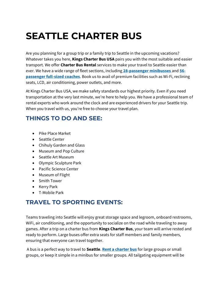 PPT - SEATTLE CHARTER BUS PowerPoint Presentation, free download - ID ...