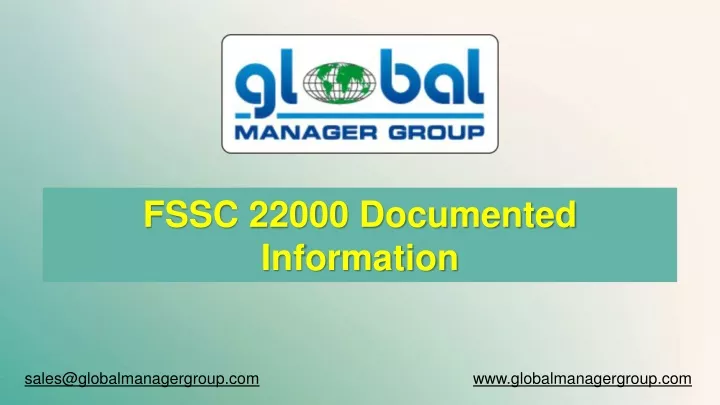PPT - FSSC 22000 Documented Information PowerPoint Presentation, free ...