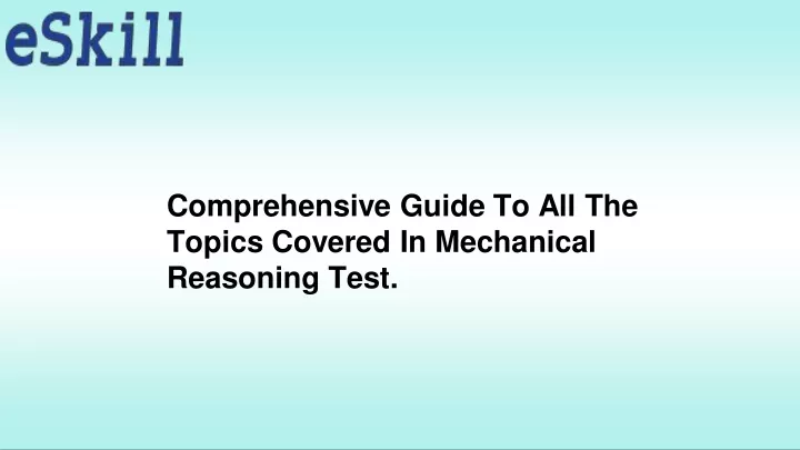 PPT - Comprehensive Guide To All The Topics Covered In Mechanical ...