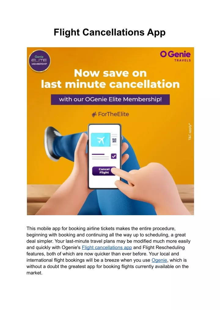 PPT - Flight Cancellations App | Ogenie PowerPoint Presentation, free ...