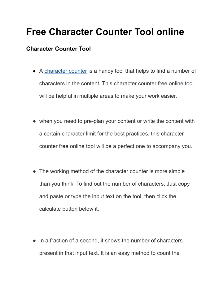 PPT - Character Counter Tool PowerPoint Presentation, free download - ID:11480988