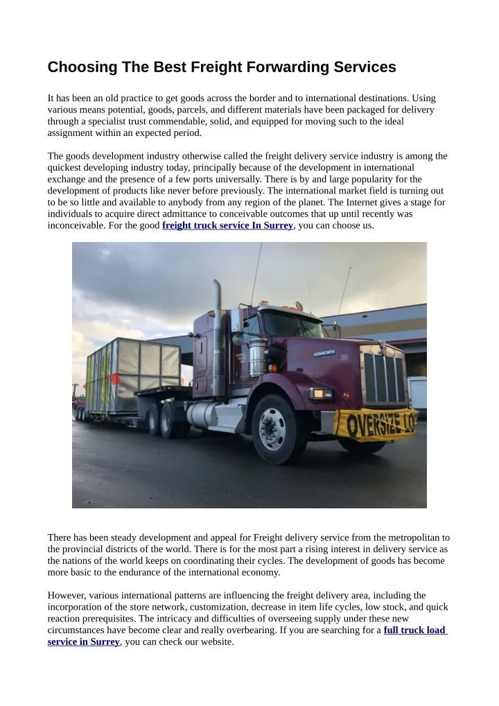 PPT - Choosing The Best Freight Forwarding Services PowerPoint ...