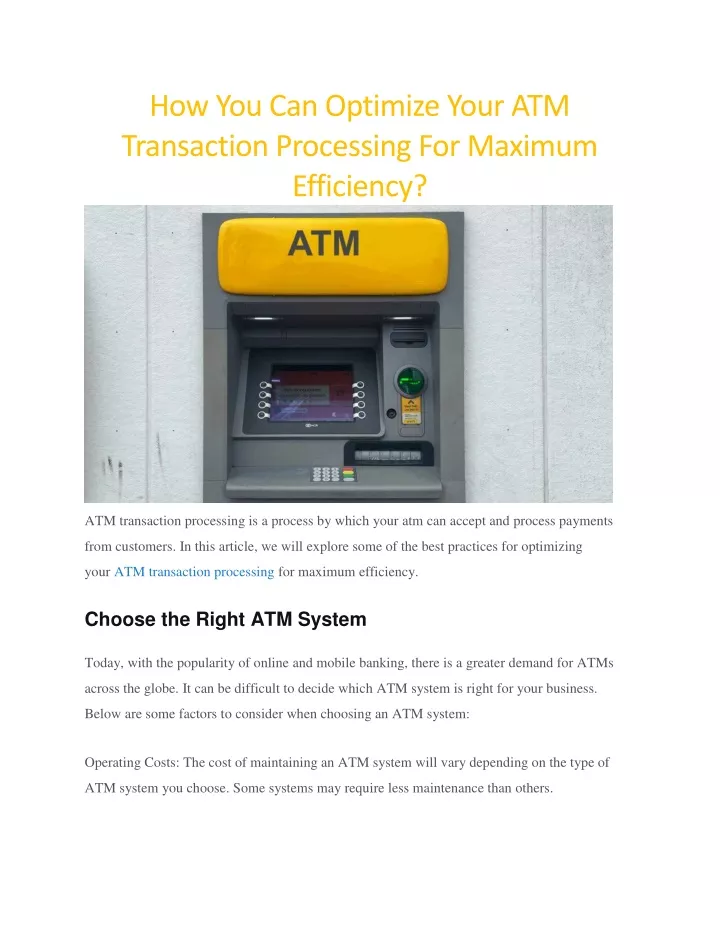 PPT - atm transaction processing1 PowerPoint Presentation, free ...