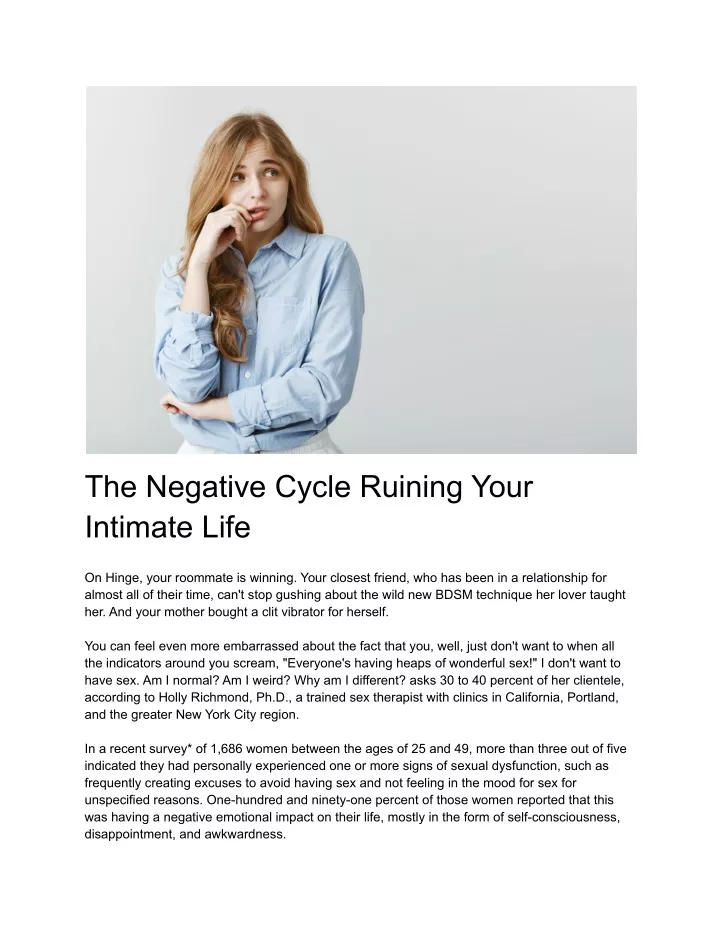 PPT - The Negative Cycle Ruining Your Intimate Life PowerPoint ...