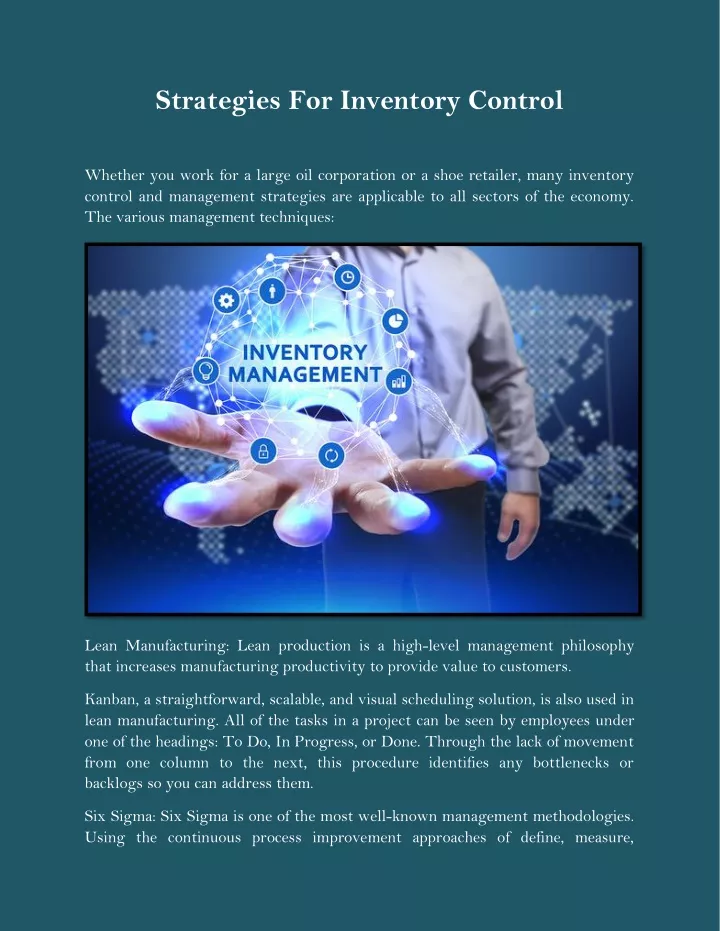 PPT - Strategies For Inventory Control PowerPoint Presentation, free ...