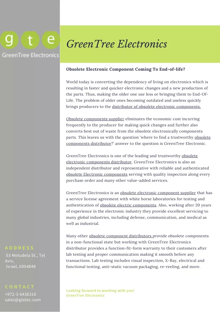 PPT - Obsolete Electronic Component Coming To End-of-life PowerPoint Presentation - ID:11483926