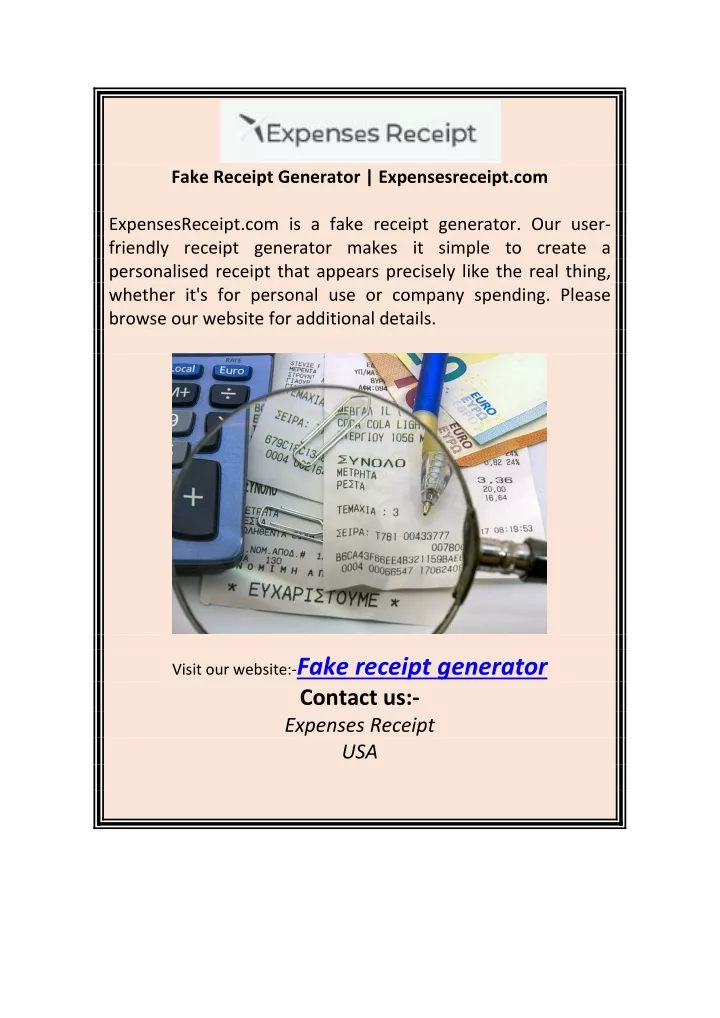 PPT - Fake Receipt Generator | Expensesreceipt.com PowerPoint ...