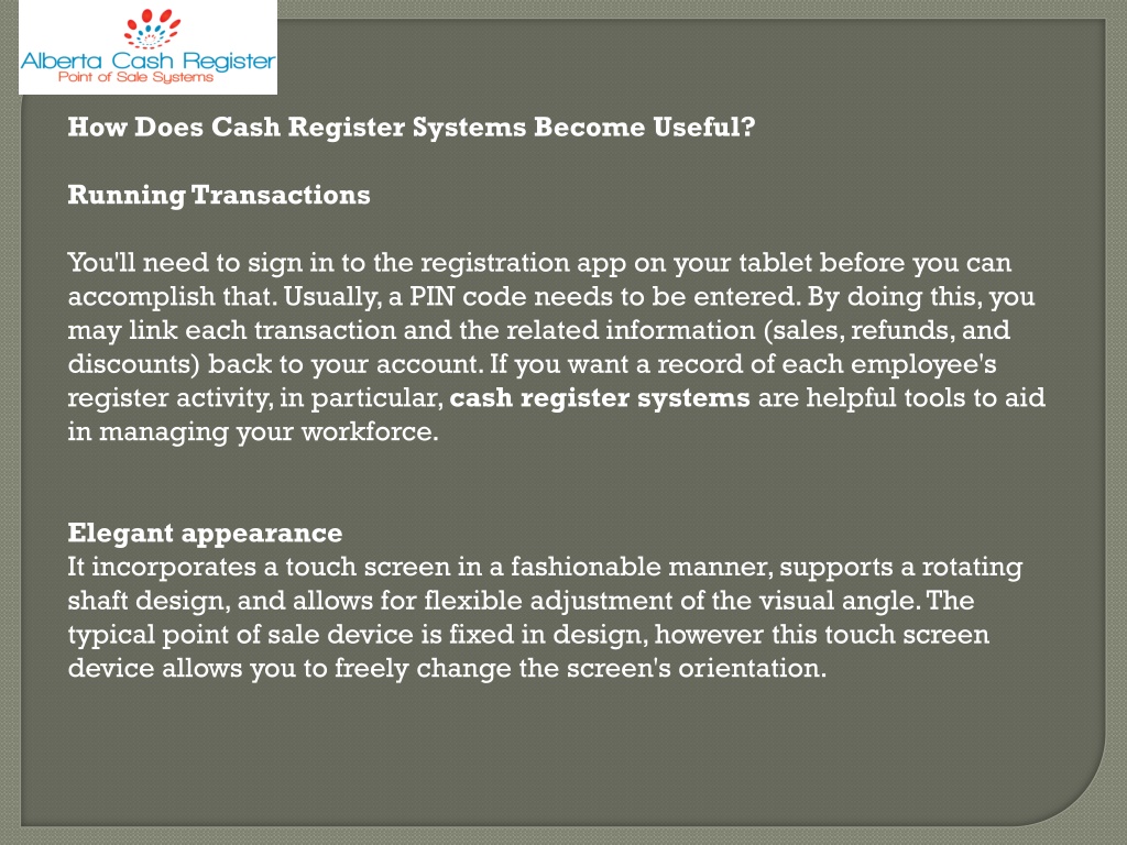 PPT - Discover The Features of Touch Screen Cash Register System ...