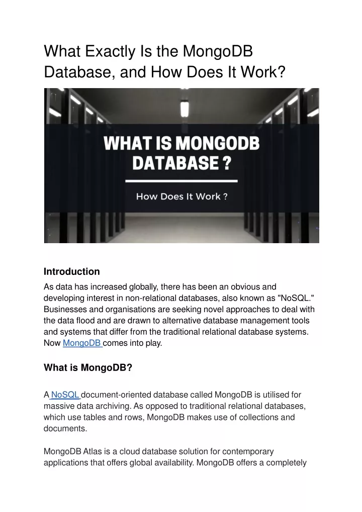 PPT - What Exactly Is the MongoDB Database, and How Does It Work ...