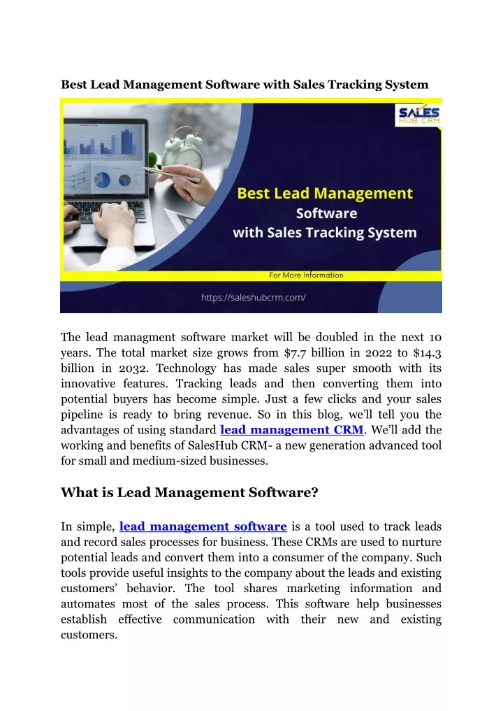 PPT - Best Lead Management Software with Sales Tracking System (1 ...