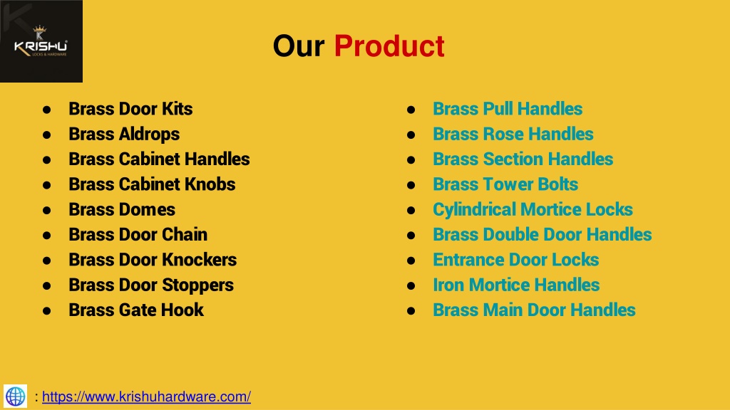 PPT - Door locks Manufacturers in India Krishu Hardware PowerPoint ...