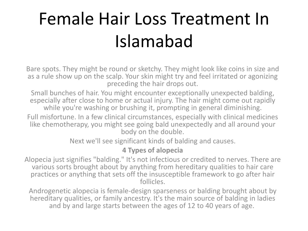 Ppt Female Hair Loss Treatment In Islamabad Powerpoint Presentation
