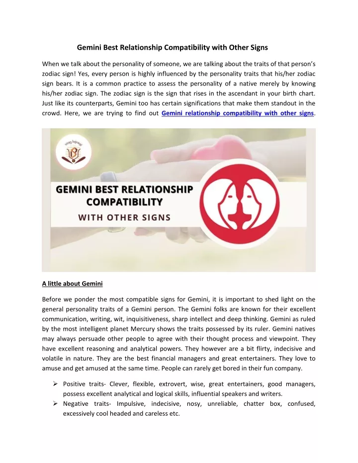 PPT - Gemini Best Relationship Compatibility with Other Signs ...