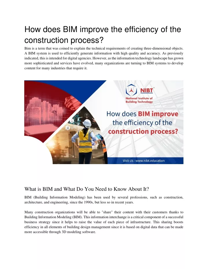 PPT - How does BIM improve the efficiency of the construction process ...